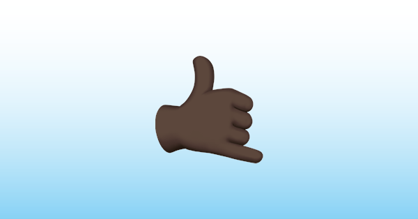 Mano haciendo el gesto de llamar: tono de piel oscuro Emoji 🤙🏿