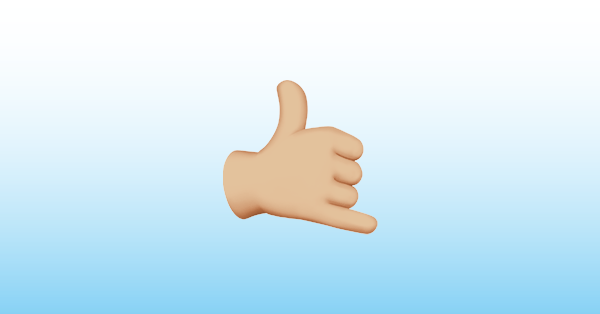 Dłoń w geście „Zadzwoń do mnie”: karnacja średnio jasna Emoji 🤙🏼