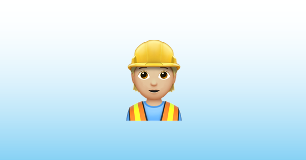 Trabalhador de construção civil: pele morena clara Emoji 👷🏼