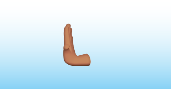 Tangan mendorong ke kiri: warna kulit sedang Emoji 🫷🏽