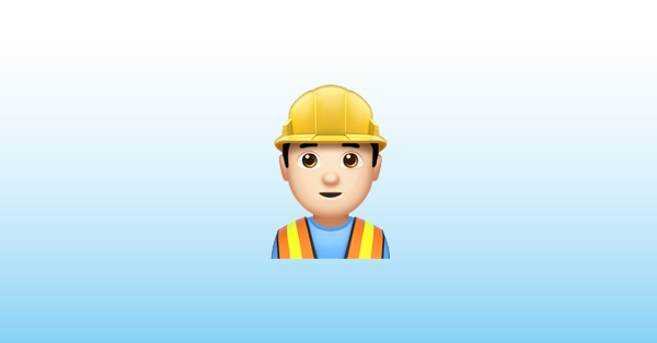 Profesional de la construcción hombre: tono de piel claro Emoji 👷🏻‍♂️
