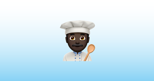 Chef hombre: tono de piel oscuro Emoji 👨🏿‍🍳