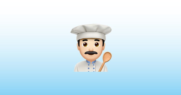 Chef hombre: tono de piel claro Emoji 👨🏻‍🍳
