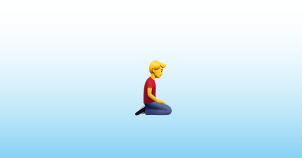 Man Kneeling Facing Right Emoji 🧎‍♂️‍ ️