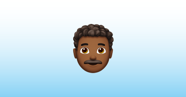 Lelaki: ton kulit sederhana gelap dan rambut kerinting Emoji 👨🏾‍🦱