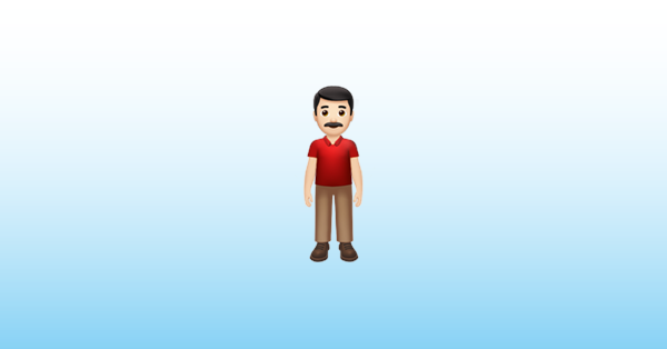 Man Standing: Light Skin Tone Emoji 🧍🏻‍♂️