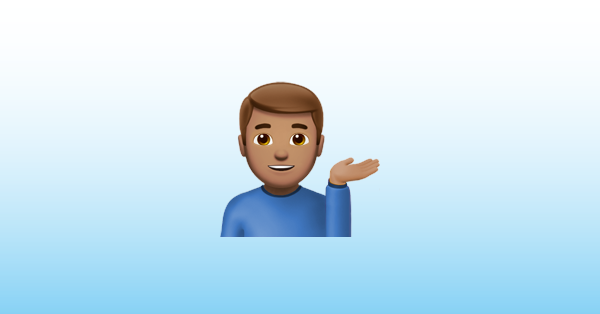 Man Tipping Hand: Medium Skin Tone Emoji 💁🏽‍♂️