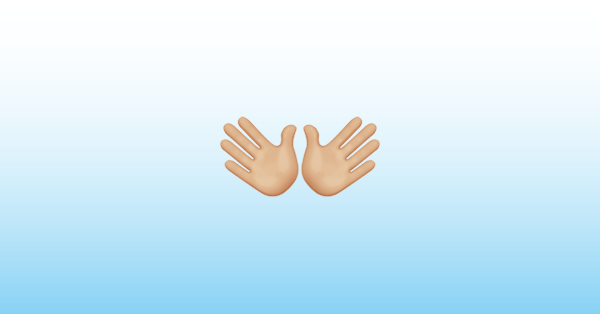 Open Hands: Medium-Light Skin Tone Emoji 👐🏼