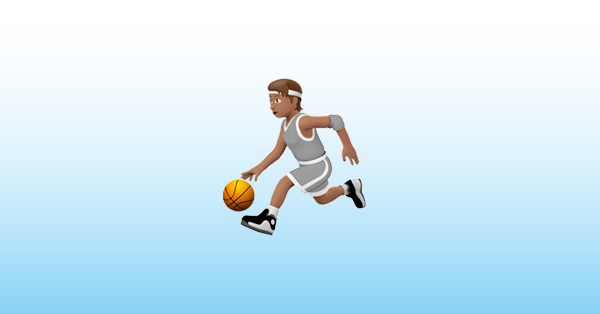 Person Bouncing Ball: Medium Skin Tone Emoji ⛹🏽