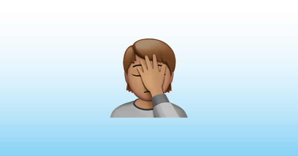 Person Facepalming: Medium Skin Tone Emoji 🤦🏽