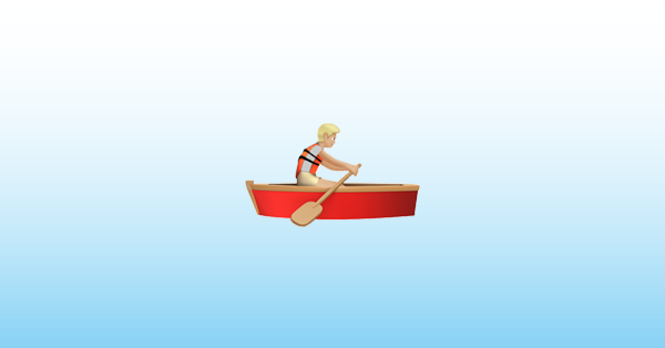 Person Rowing Boat: Medium-Light Skin Tone Emoji 🚣🏼