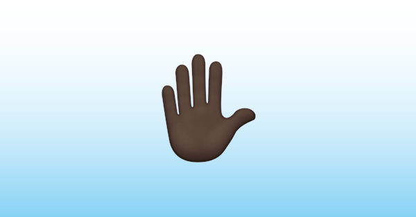 Raised Hand: Dark Skin Tone Emoji 🏿