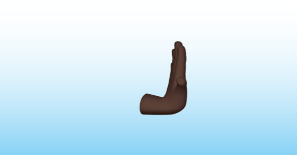 Rightwards Pushing Hand: Dark Skin Tone Emoji 🫸🏿