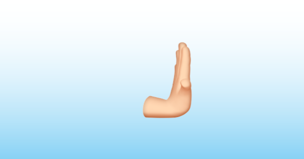 Rightwards Pushing Hand: Light Skin Tone Emoji 🫸🏻