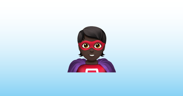Held: dunkle Hautfarbe Emoji 🦸🏿