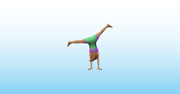 Woman Cartwheeling: Medium Skin Tone Emoji 🤸🏽‍♀️