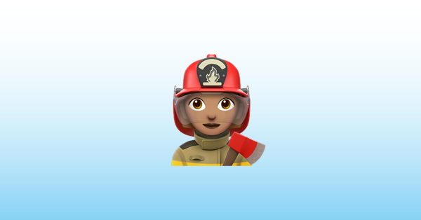 Woman Firefighter: Medium Skin Tone Emoji 👩🏽‍🚒
