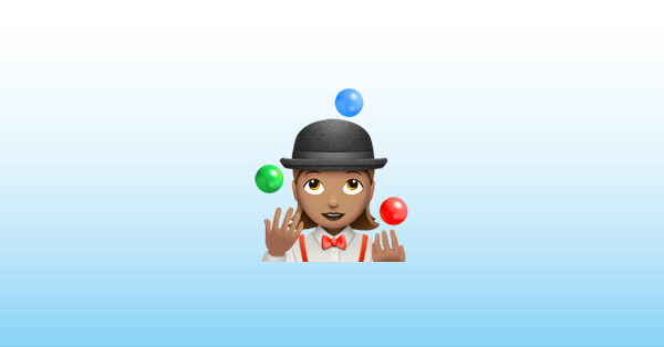 Woman Juggling: Medium Skin Tone Emoji 🤹🏽‍♀️