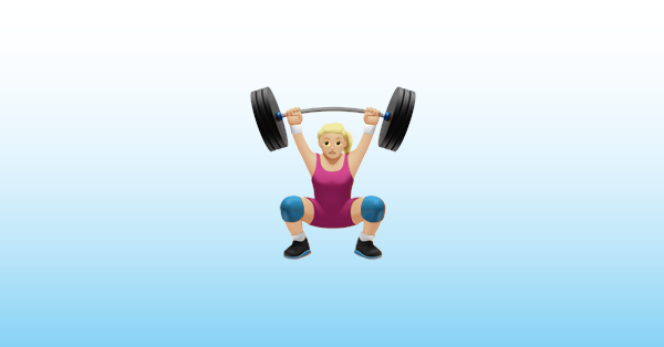 Femme haltérophile: peau moyennement claire Emoji 🏋🏼‍♀️