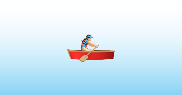 Woman Rowing Boat: Light Skin Tone Emoji 🚣🏻‍♀️