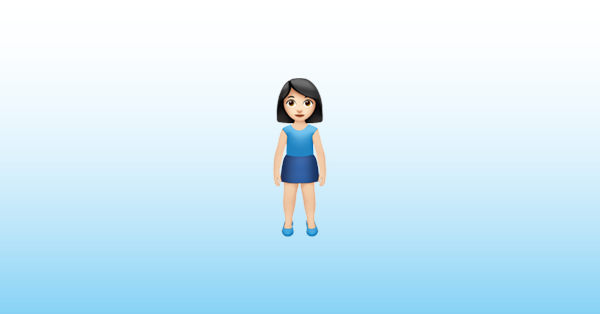 Woman Standing: Light Skin Tone Emoji 🧍🏻‍♀️