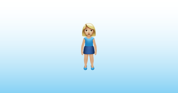 Woman Standing: Medium-Light Skin Tone Emoji 🧍🏼‍♀️